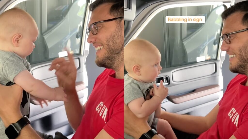 Papá sordomudo conmueve al mundo al comunicarse con su bebé en lengua ...